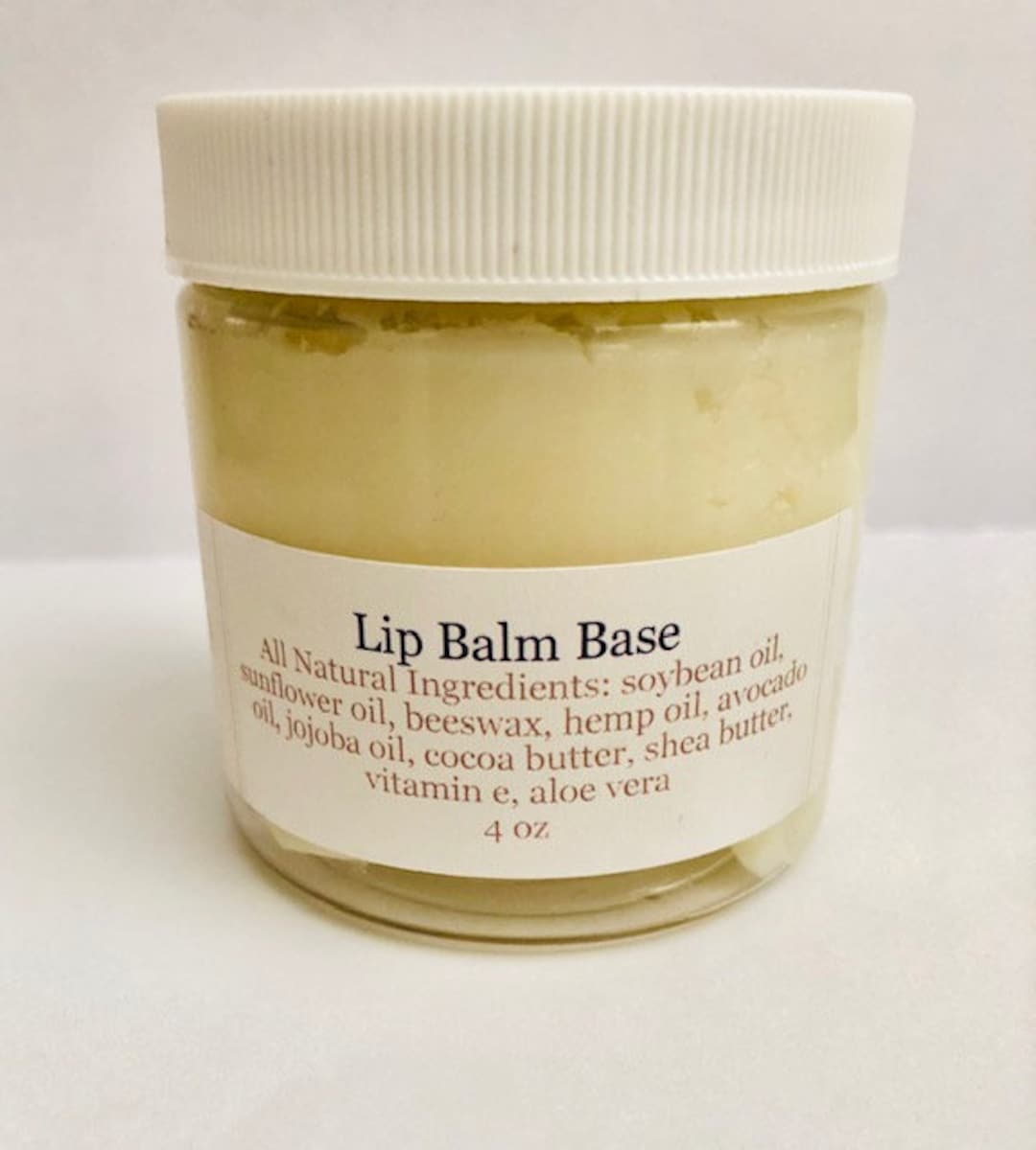 NEW FORMULA Natural Lip Balm Base 4 Oz Jar Made With Jojoba Oil, Shea ...