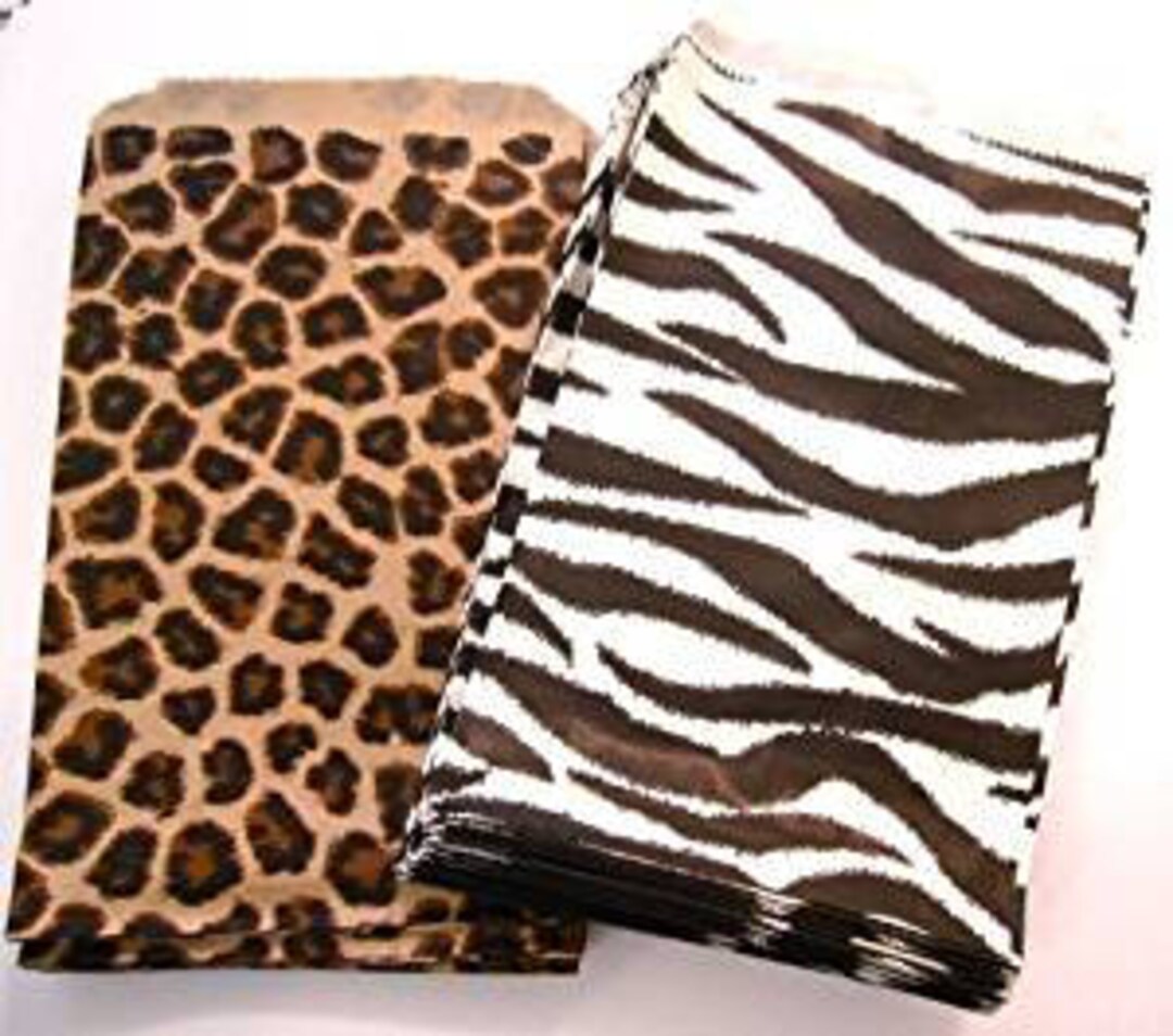 Cheetah Print or Zebra Print Merchandise Paper Bags - 4 X 6 - Treats ...