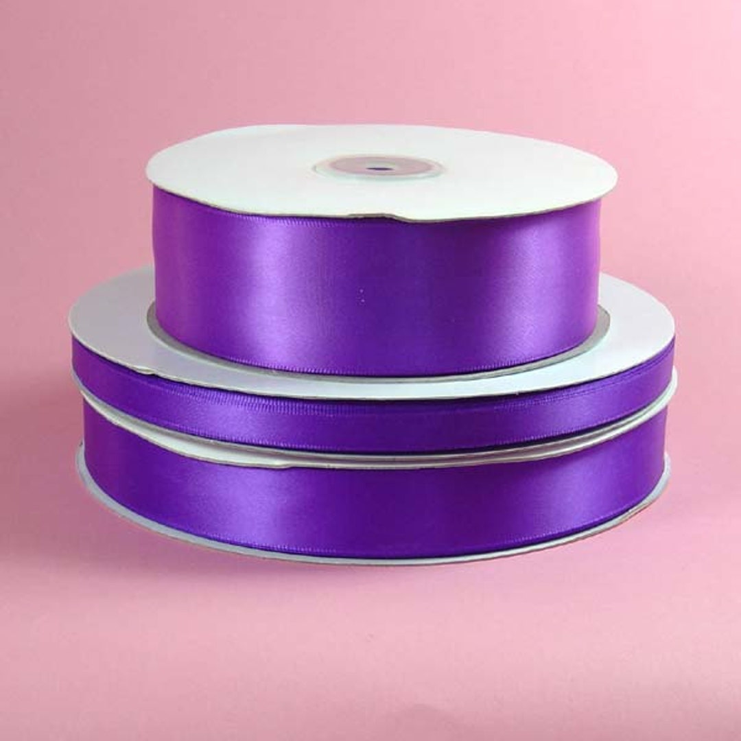 1/4 PURPLE Double Faced Satin Ribbon Weddings, Crafts, Gifts and Much ...