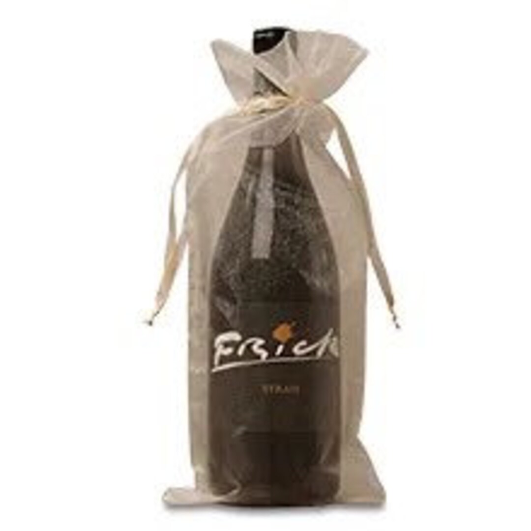 6 X 15 IVORY Wine Bottle Organza Bag - Etsy