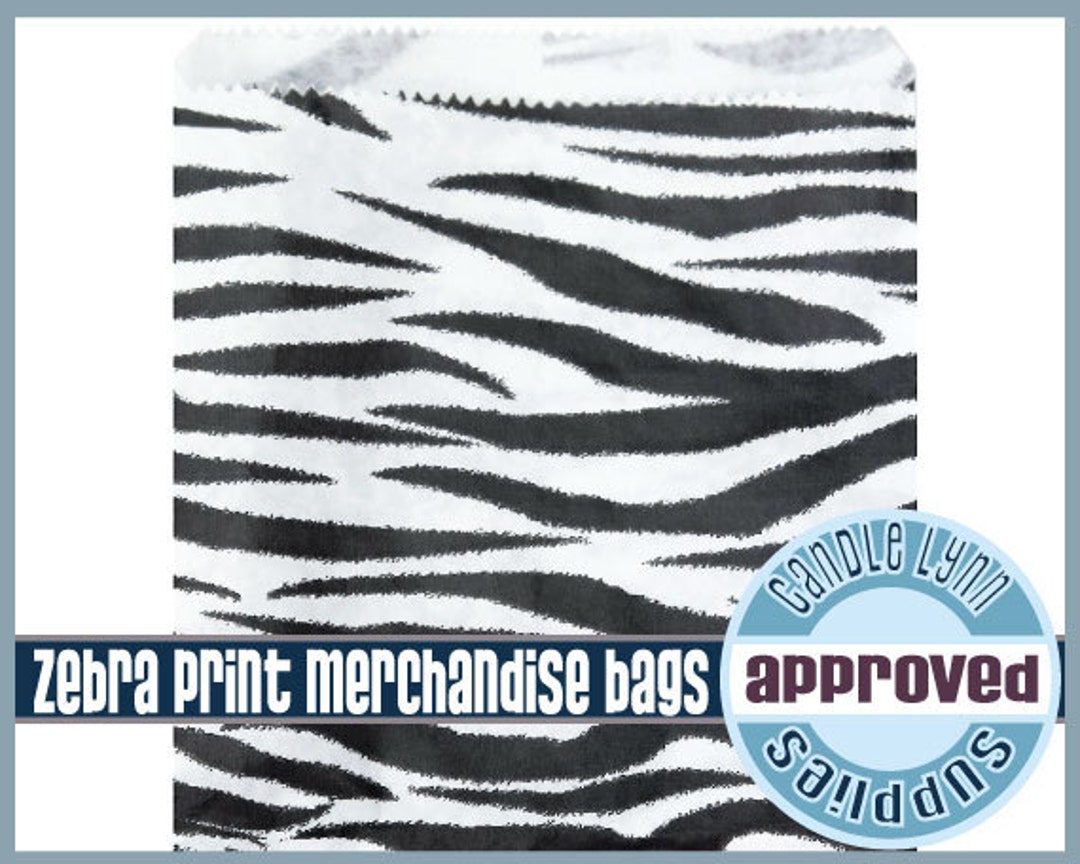 10 Zebra Print Merchandise Paper Bags - 6 X 9 - Merchandise, Gifts, Etc ...