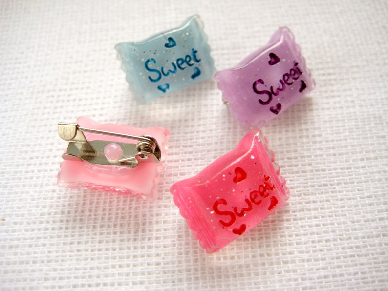 Small Puffy Candy Pin Brooch Candy Sweet in Light Pink - Etsy
