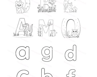 Alphabet Star Coloring Pages - Etsy