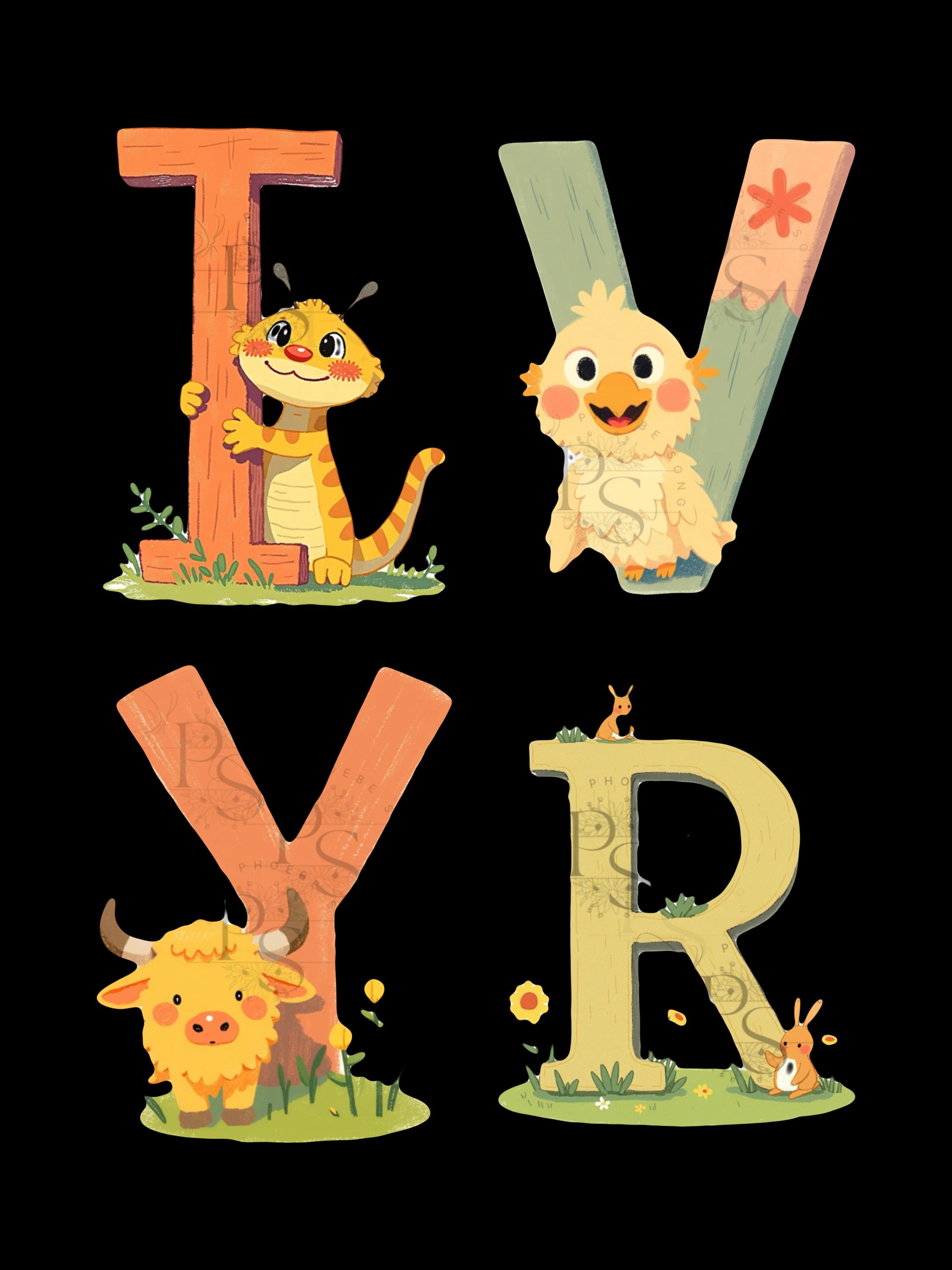 A-Z Animal Alphabet Clipart – Watercolor Pngs for Kids | Nursery Decor ...