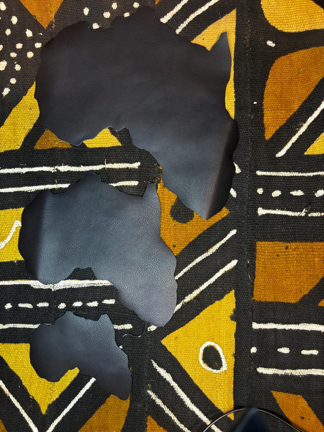 SMALL Nubia Afrique – Hand Cut Continent Patch | Black Leather Cultural ...