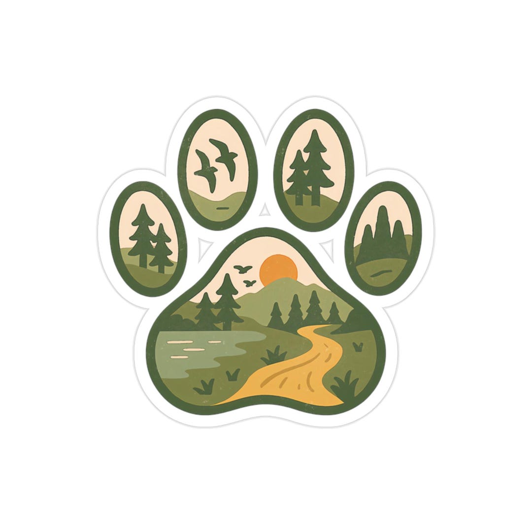 Nature-inspired Die-cut Paw Print Sticker, Perfect for Outdoor ...
