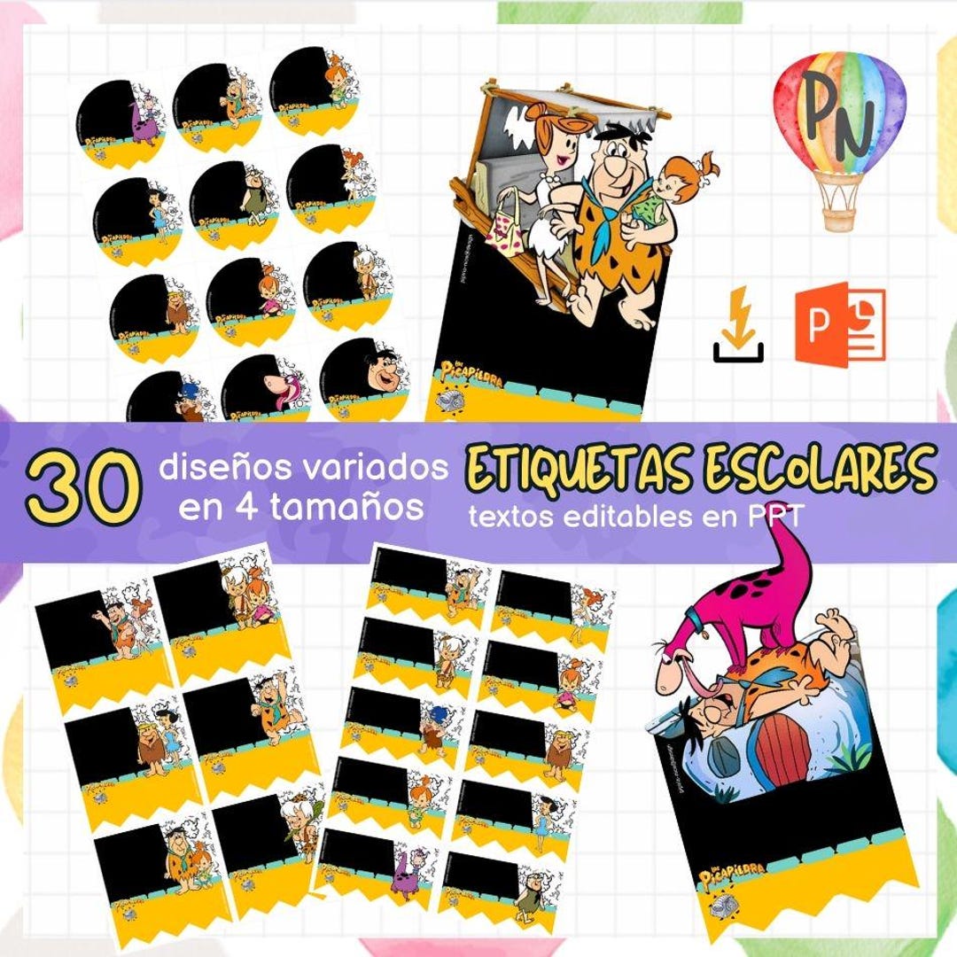 Editable, Personalized School Labels, the Flintstones, Stickers, Unique ...