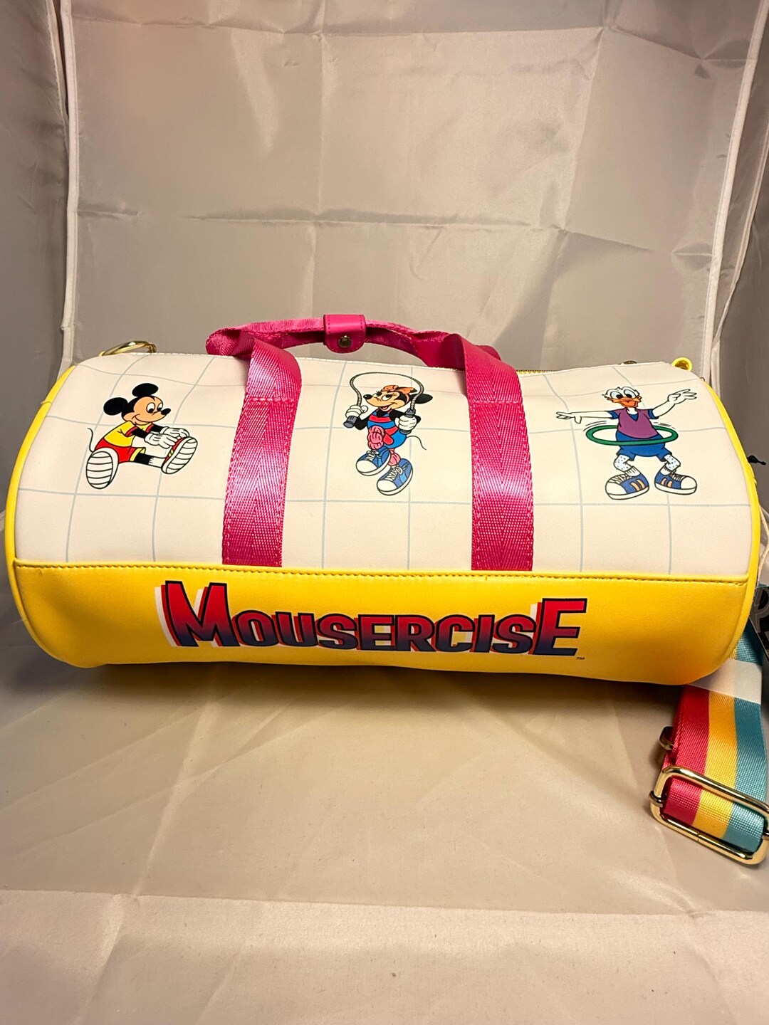 Disney Loungefly Mousercise Duffle Bag – Retro Mickey Workout Gym ...