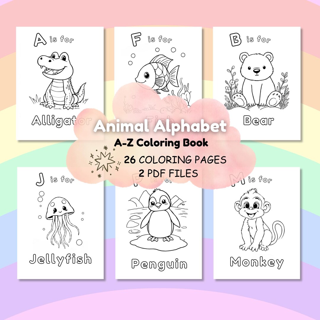A to Z Animal Alphabet Coloring Pages – 26 Printable Letters With ...
