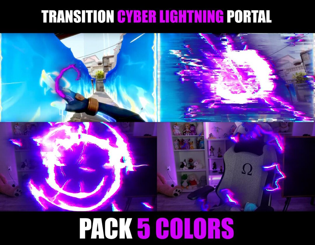 Cyber Ray Style Stream Transitions Pack (stingers) - Includes 5 ...