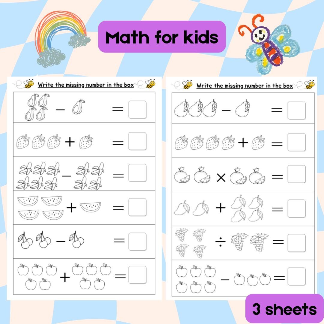Kids Math Worksheets | Addition, Subtraction, Multiplication & Division ...