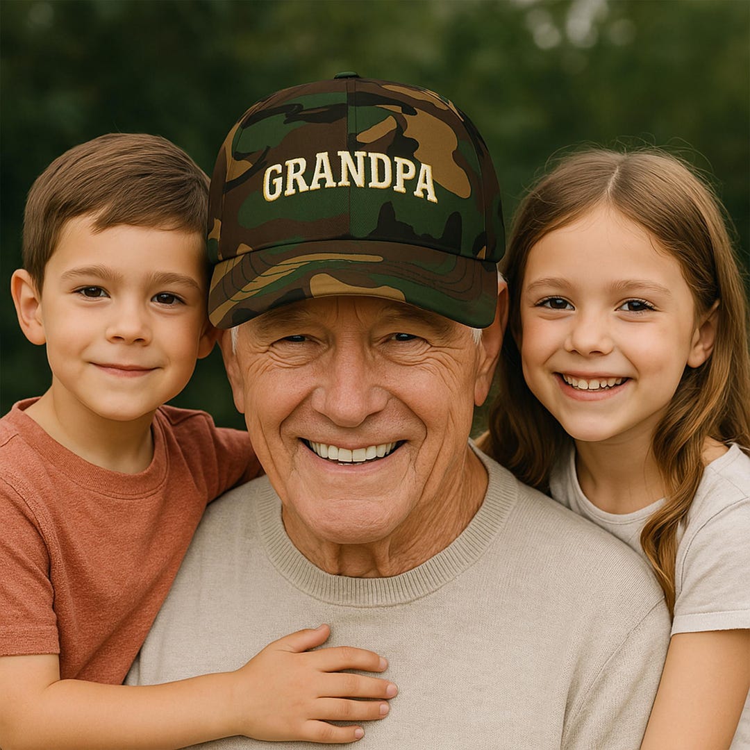 Grandpa Cap Grandpa Fathers Day Gift Hat for Grandpa Gift Camo, White ...