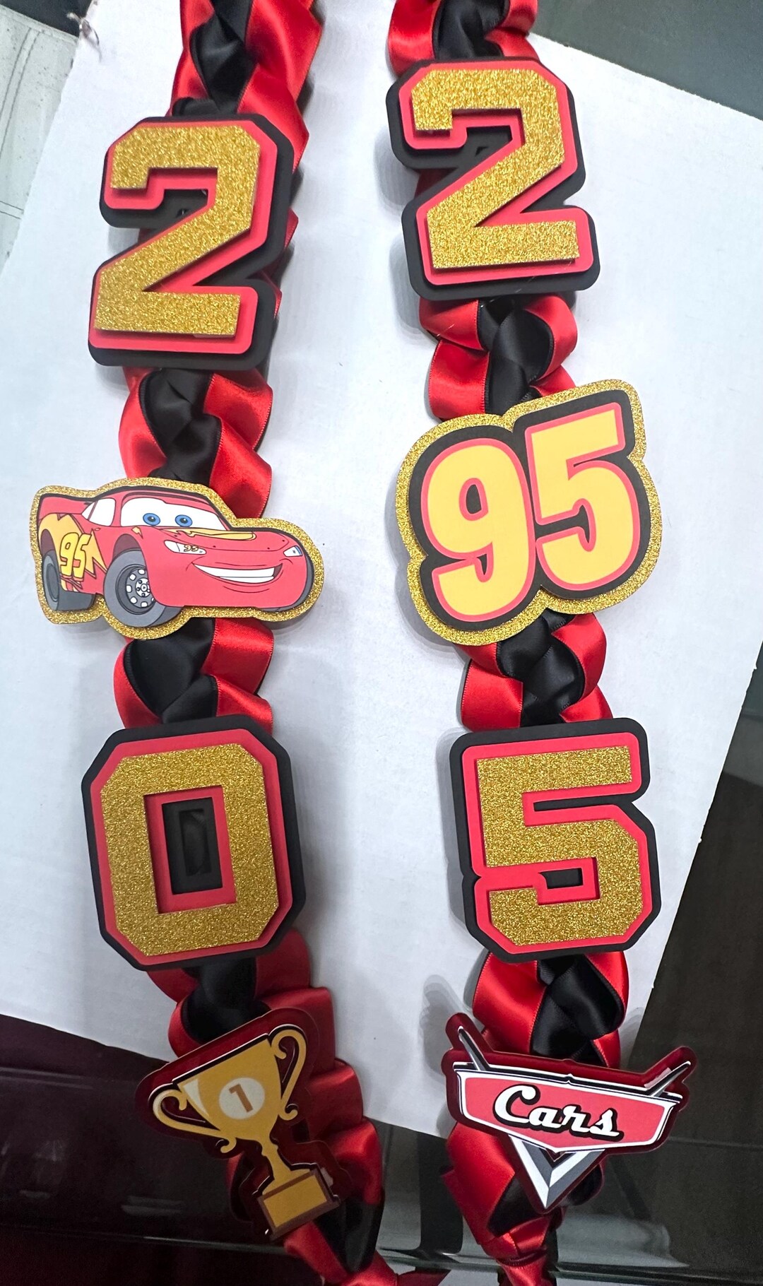 Cars Inspired Ribbon Lei – 4-ribbon Double Layer Lei for Graduation ...