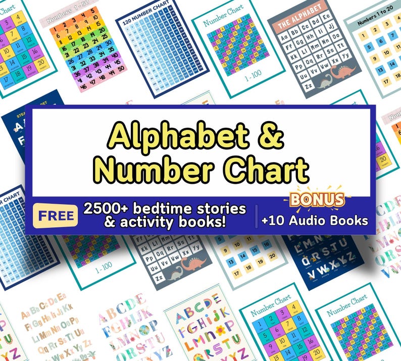 Number Chart, Alphabet Chart, Learning for Toddlers, Fun Learning for ...