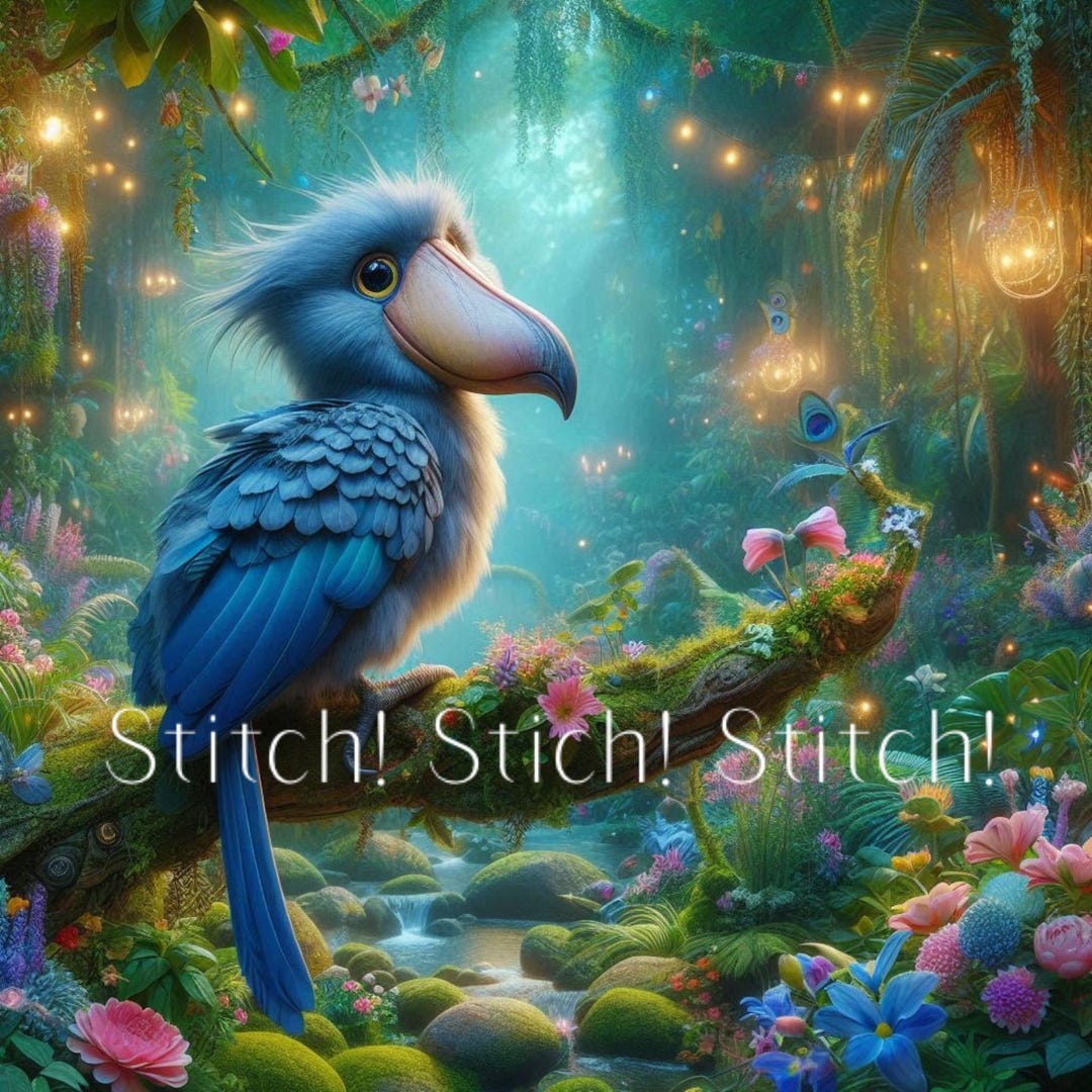 PDF [shoebill in the Forest] Cross Stitch Pattern | Pattern Keeper | 25ct Evenweave | 199 Colors ...