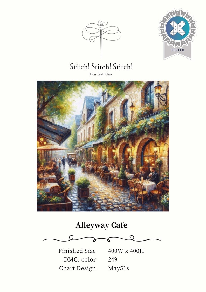 PDF [alleyway Cafe] Cross Stitch Pattern | Pattern Keeper | 25ct ...
