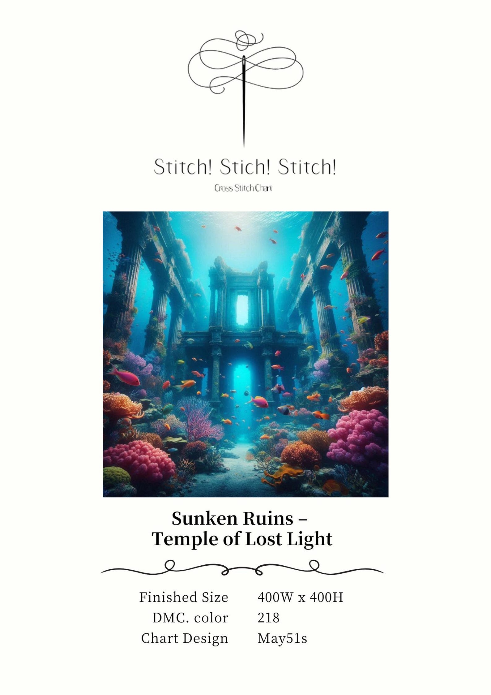 PDF [Sunken Ruins – Temple of Lost Light] Cross Stitch Pattern| Pattern ...