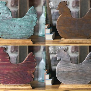 Handmade Wood Hen Chicken Home Decor – Rustic Distressed Farmhouse ...