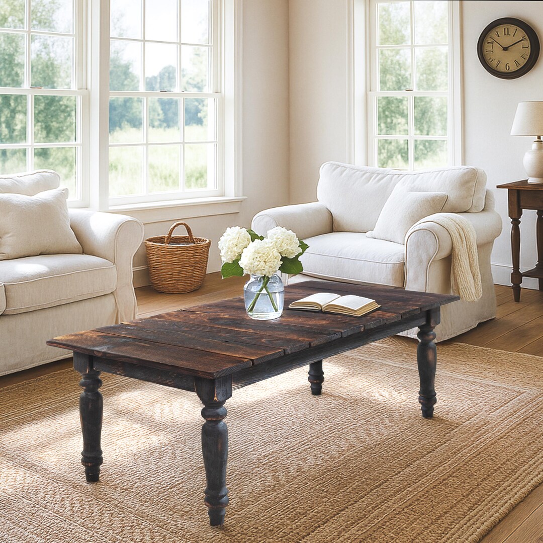 Handcrafted Solid Wood Coffee Table | Rustic | Weathered | Barnwood ...