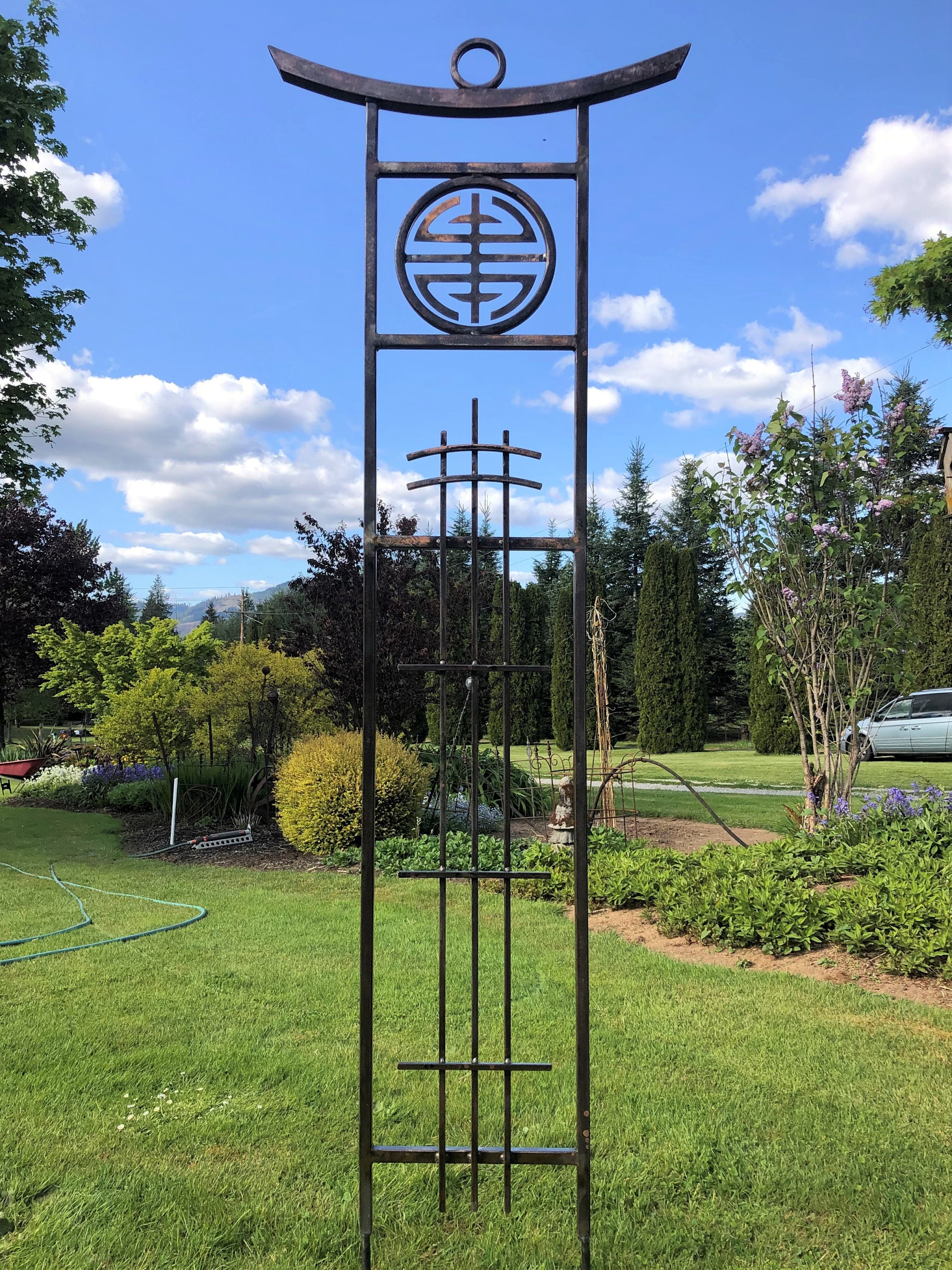 Metal Garden Trellis With Japanese Kanji Symbol for | Etsy Canada