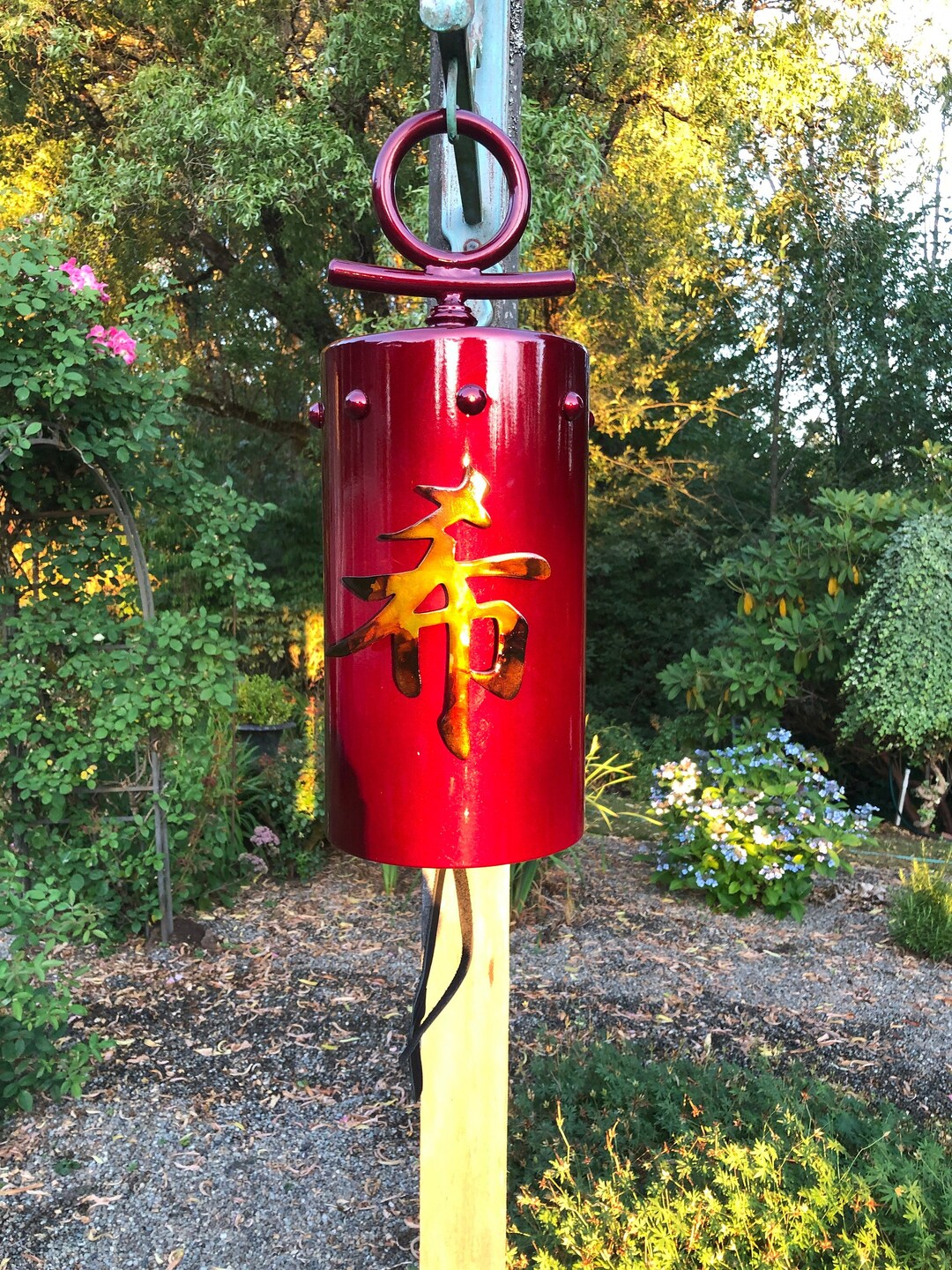 Japanese Garden Bell With Japanese Kanji Symbol for - Etsy