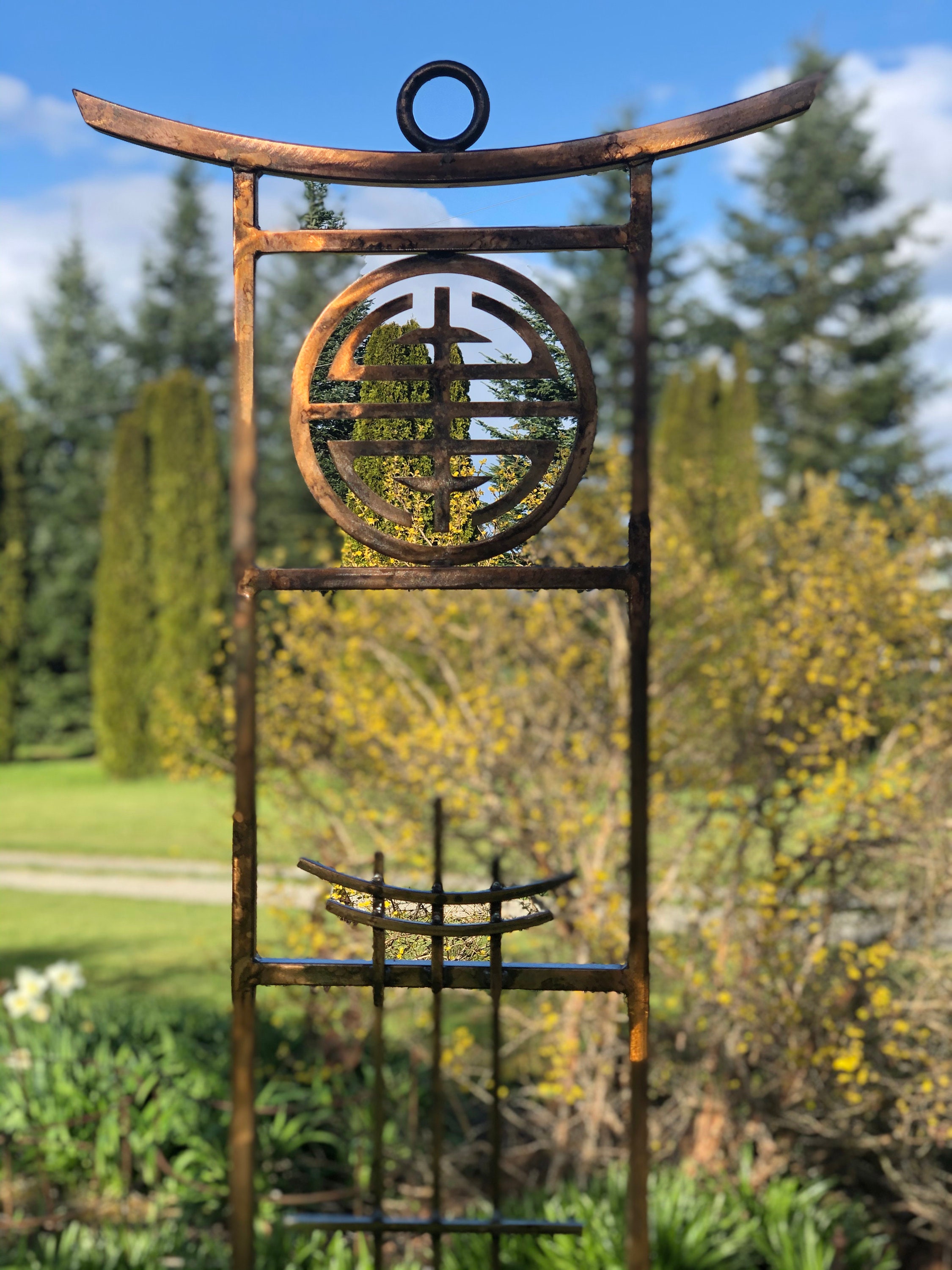 Metal Garden Trellis With Japanese Kanji Symbol for | Etsy Canada