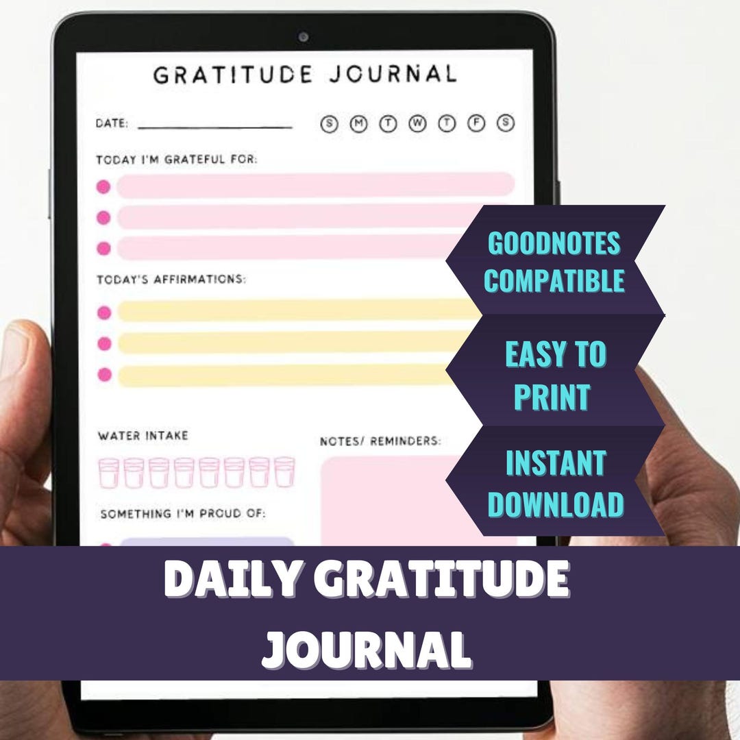 Digital Gratitude Journal | Printable & Good Notes Journal PDF | Daily ...