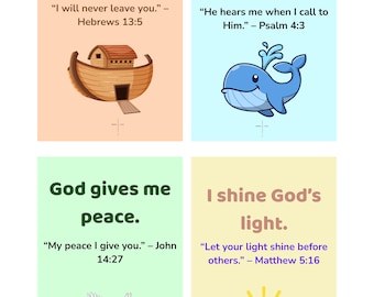 Christian Affirmation Cards for Kids: Bible Verse Printables (PDF ...