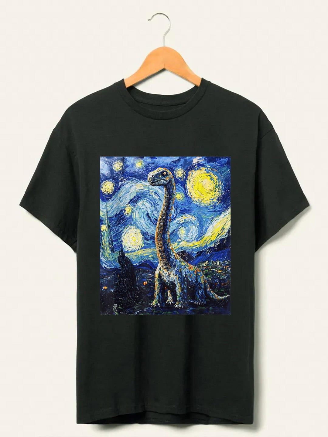 Brachiosaurus Dinosaur Dino - Van Gogh Style - Starry Night T-shirt - Etsy