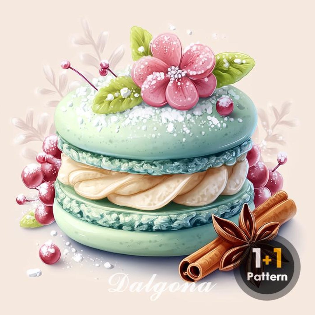 Macaron Cross Stitch Pattern, Full Coverage Hand Embroidery PDF ...
