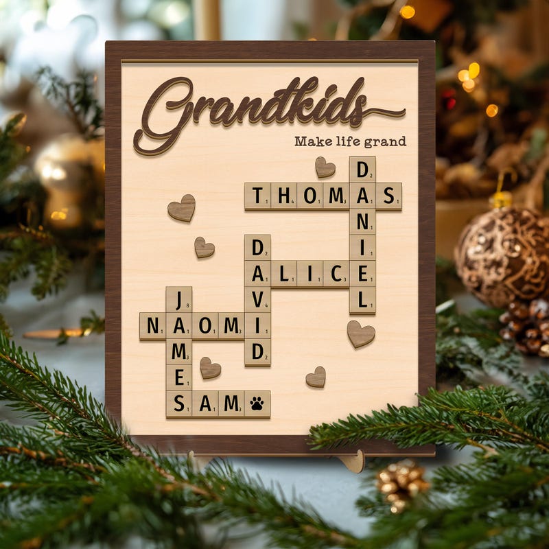Grandkid Crossword Sign - Etsy