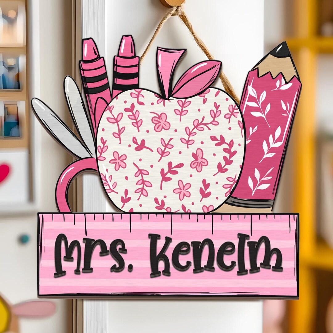 Custom Classroom Door Sign, Classroom Decor, Teacher Wooden Door Sign ...