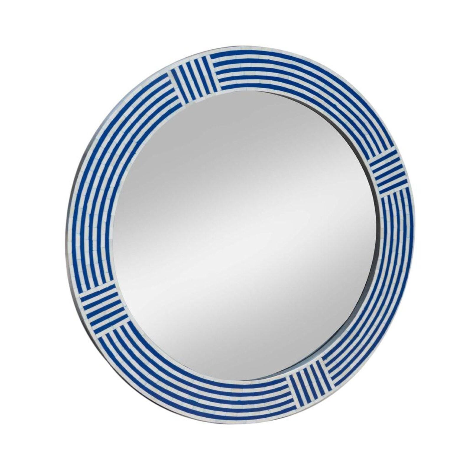 Handmade Bone Inlay Round Mirror Frame – Inlaid Wall Mirror | Boho Home ...