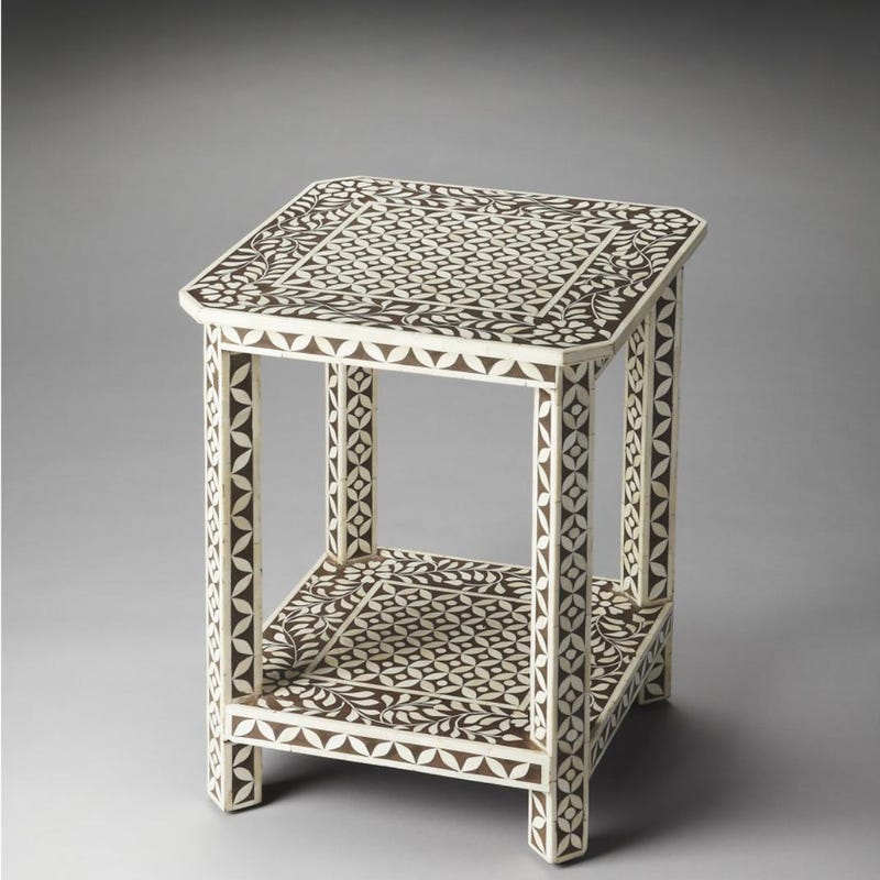 Bone Inlay End Table - Etsy