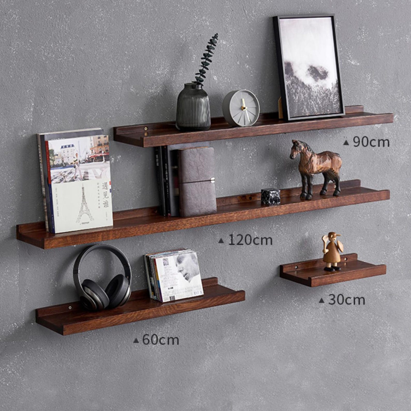 Solid Wood Floating Shelves,floating Shelf,handmade From Natural Wood ...