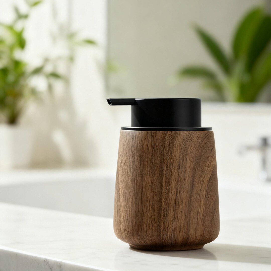 Walnut Grain Resin Lotion Pump Dispenser, Wood Texture Soap Bottle - Etsy