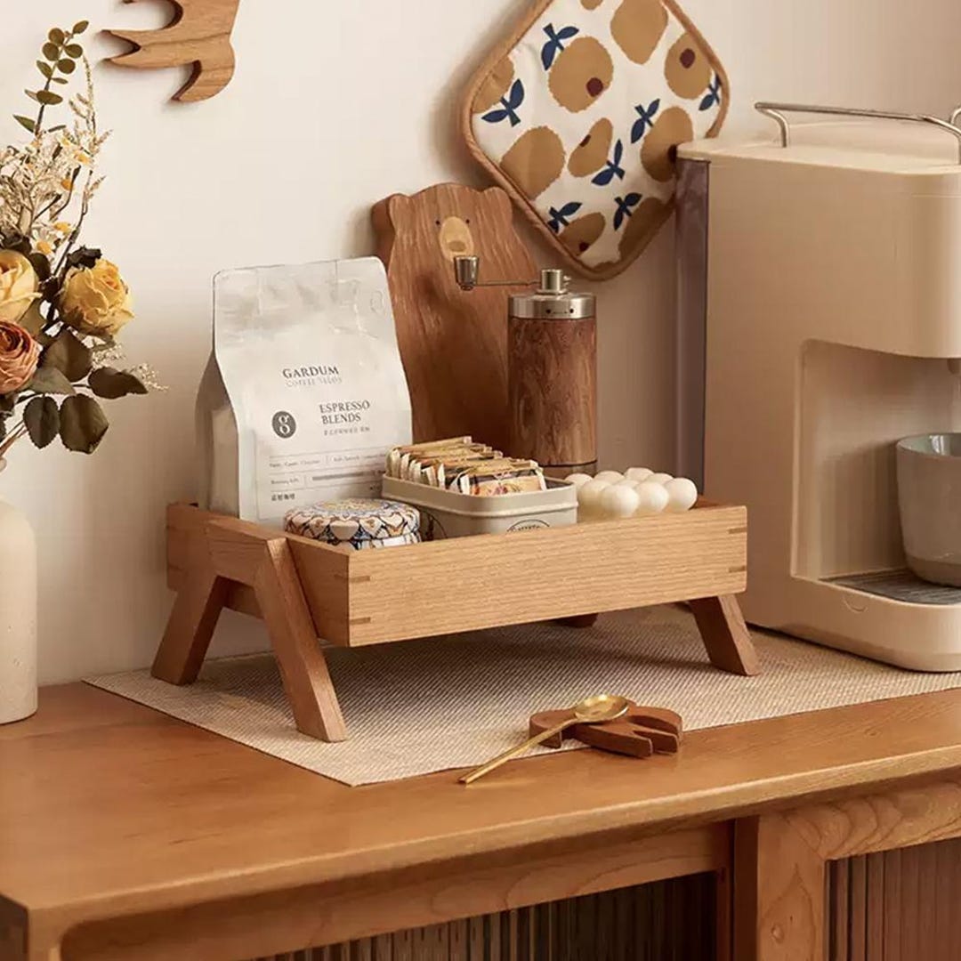 Solid Wood Shelf,desktop Coffee & Tea Cup Organiser,small Lattice ...