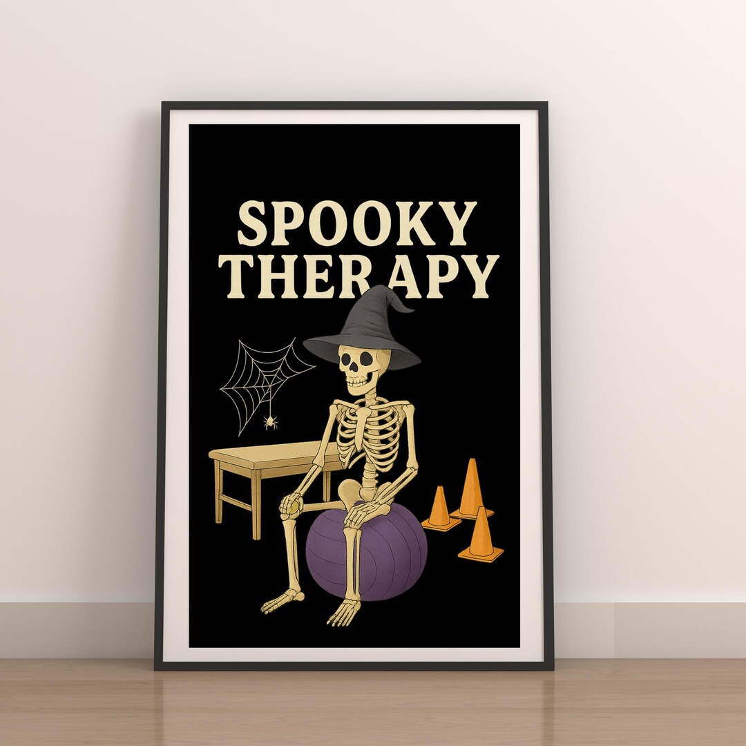 Spooky Physical Therapy Skeleton Poster Bundle | Halloween PT Wall Art ...