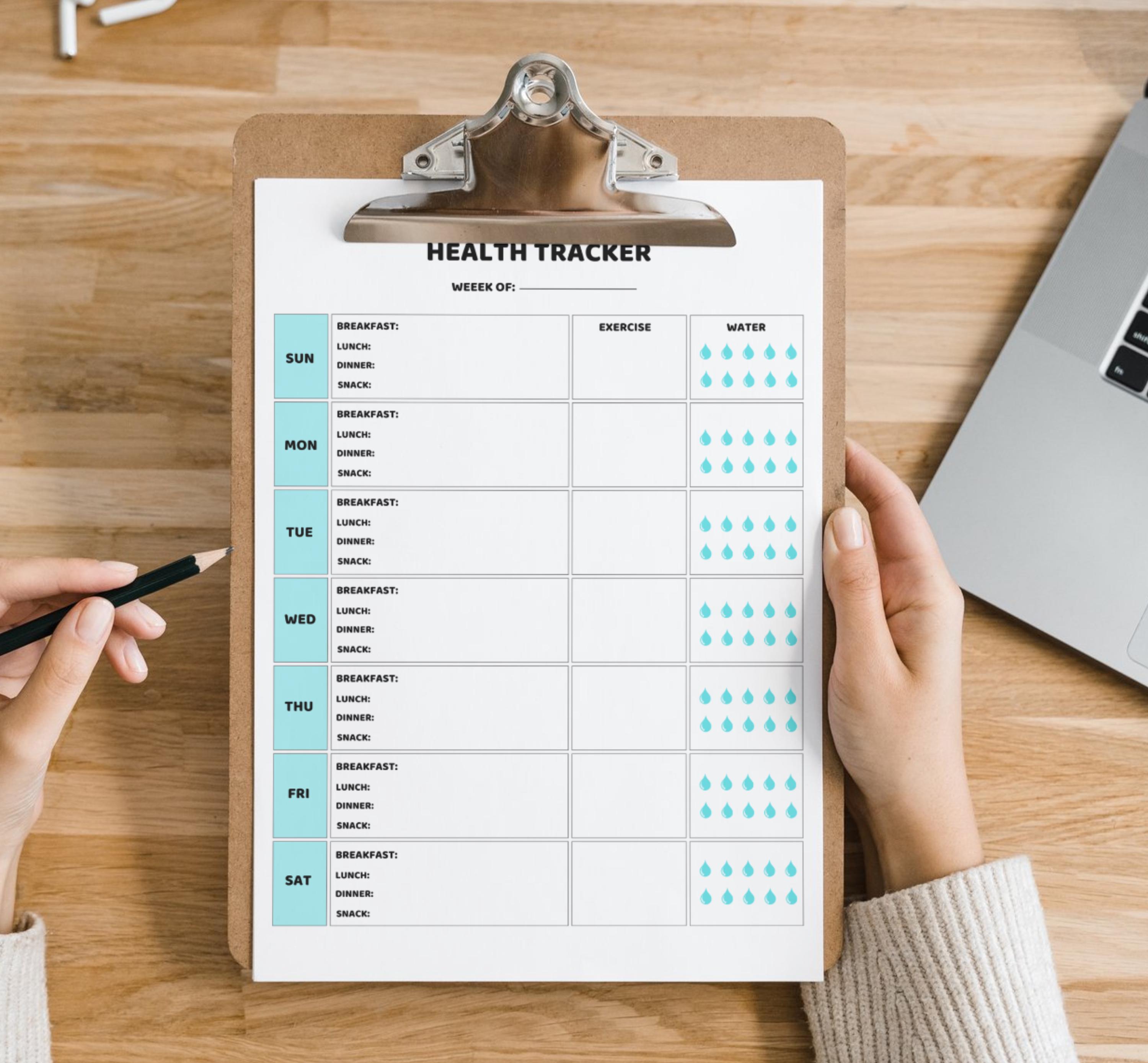 Hydration Tracker Printable | Kidney Health Water Log | Weekly Health ...