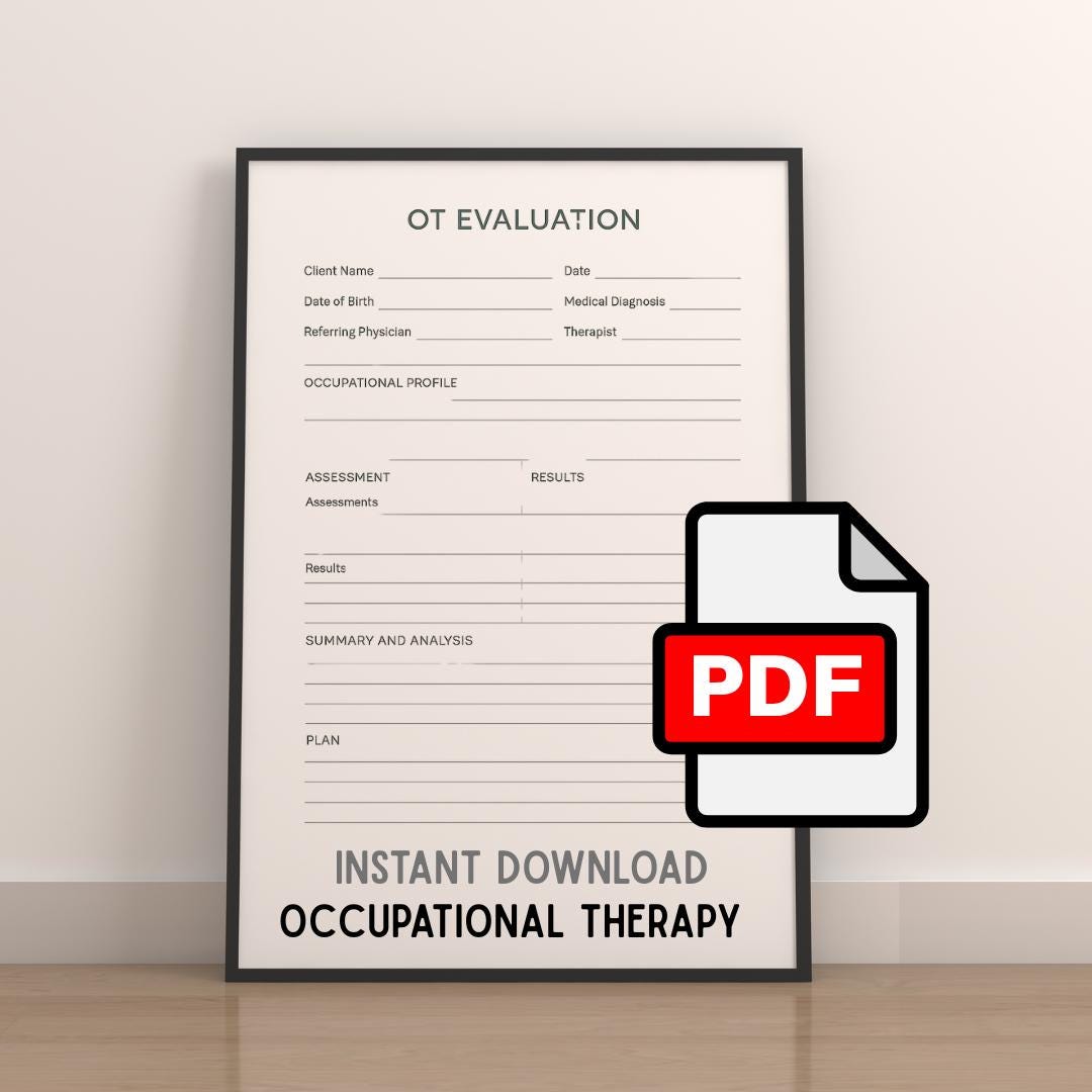 Printable OT Re-evaluation Form | Occupational Therapy Note (PDF) - Etsy UK