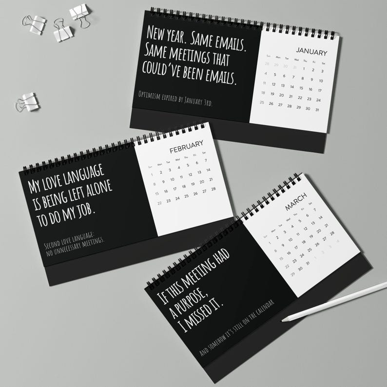 Kalender 2026 zum Ausdrucken, Dinge die ich bei der Arbeit sagen möchte ...