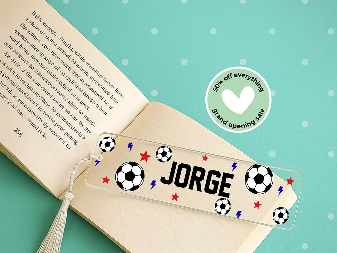 Personalized Soccer Bookmark, Kids Reader Gift, Boys Birthday Present ...