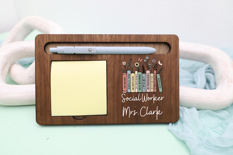Social Worker Sticky Note Holder, Personalized Social Work Desk ...