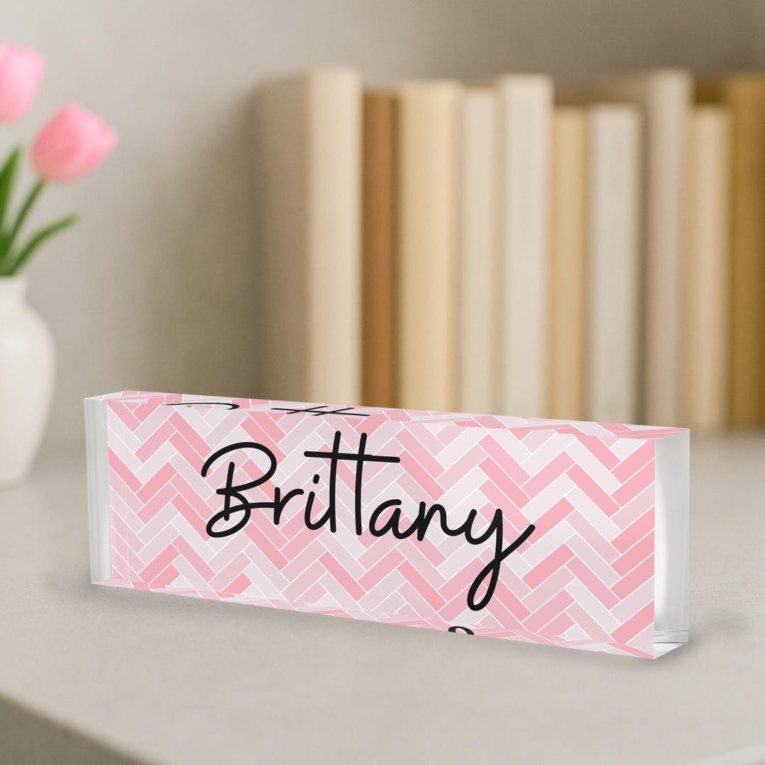 Personalized Name Desk Sign, Custom Nameplate Plaque, Office Desk Name ...