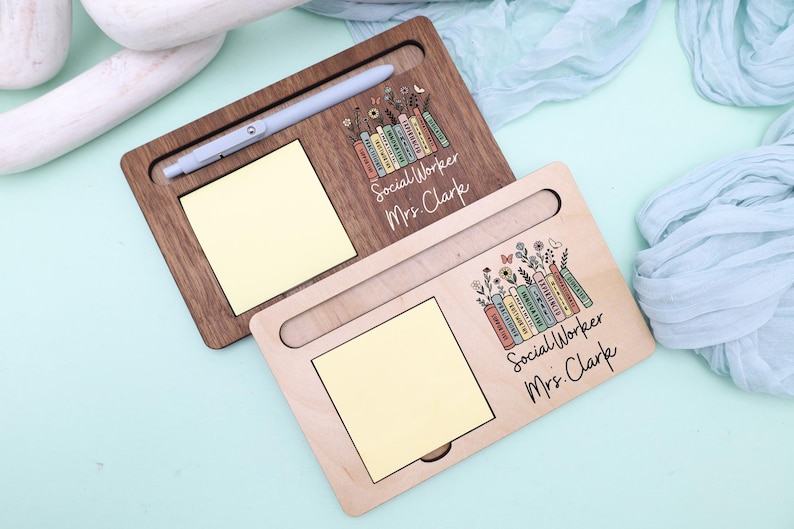 Social Worker Sticky Note Holder, Personalized Social Work Desk ...