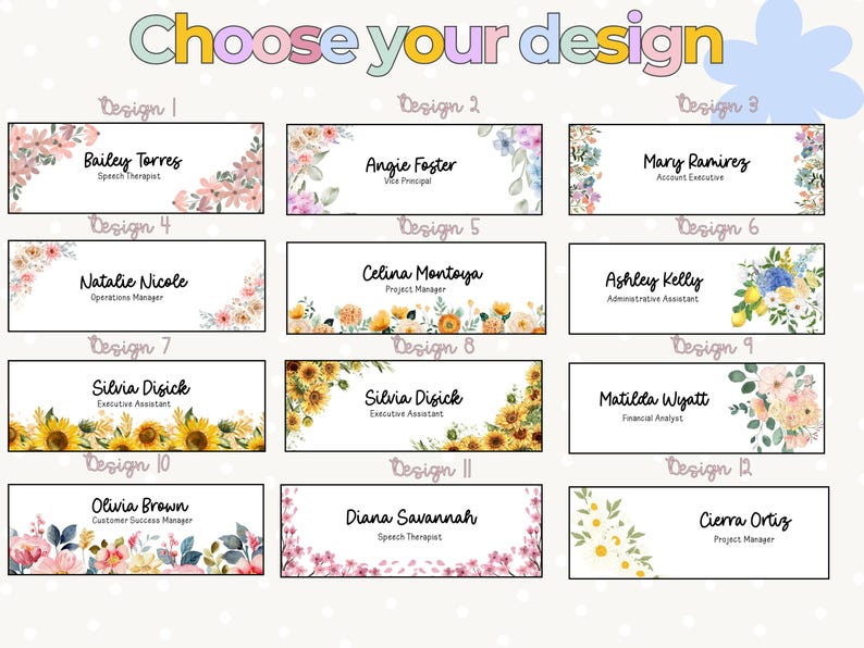 Floral Vice Principal Desk Name Plate, School Administrator Plaque ...