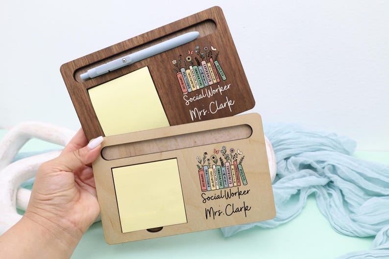 Social Worker Sticky Note Holder, Personalized Social Work Desk ...