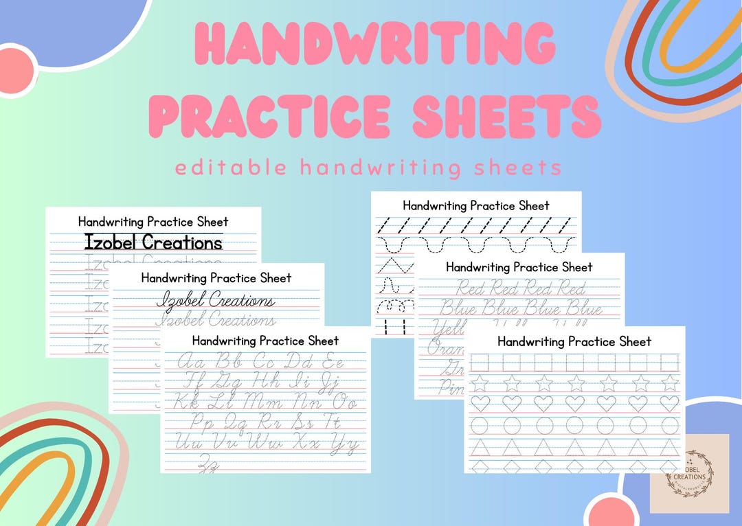 Editable Handwriting Practice Sheets - Etsy