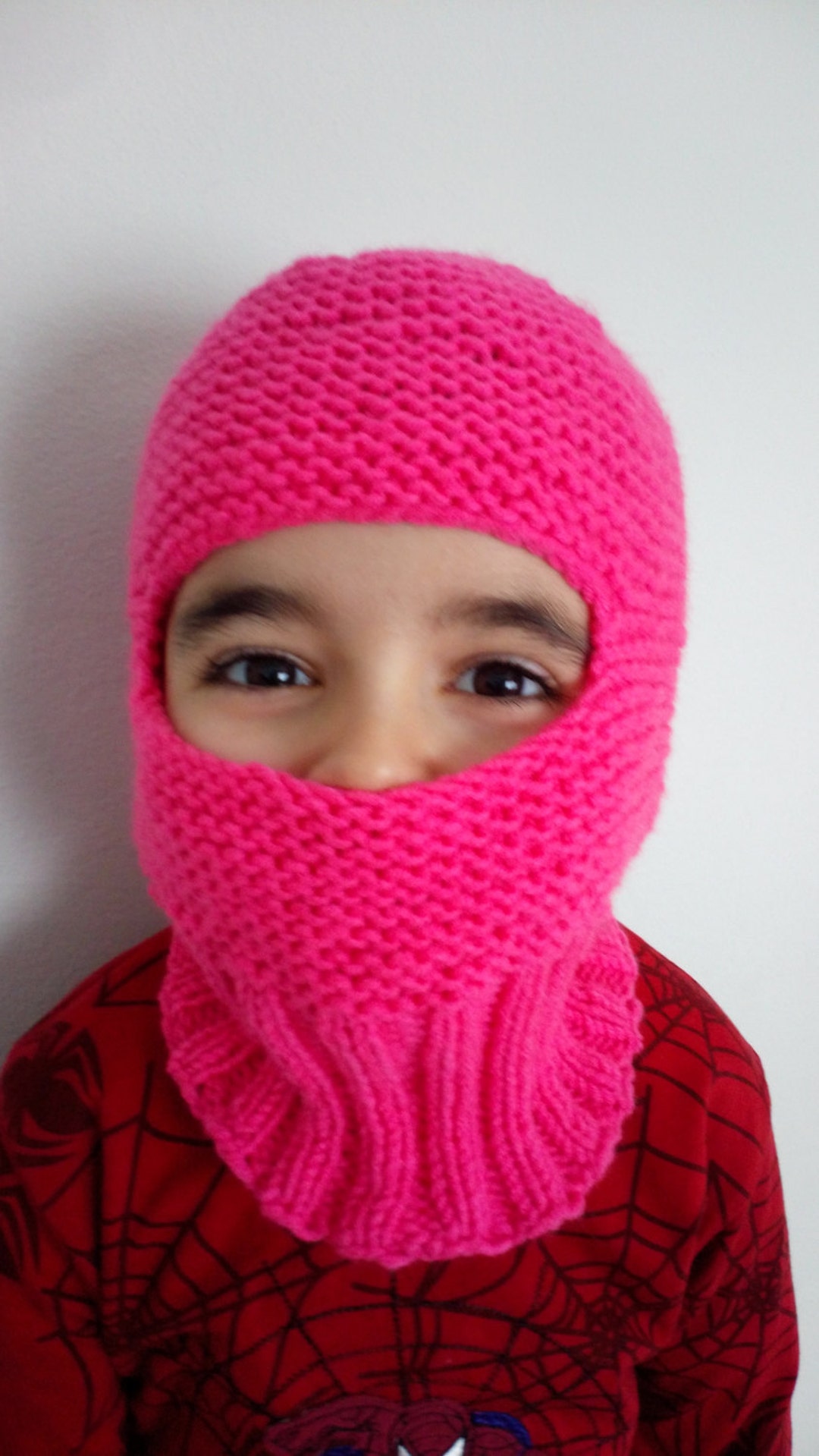Pink Knitted Ski Hat-unisex Berets-snow Hat Face Mask-winter Full Face ...