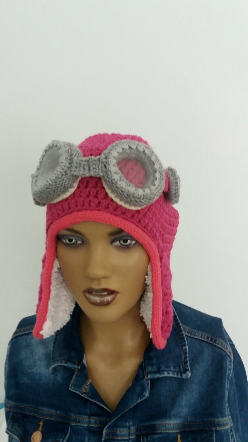 New Crochet Aviator Hat Set With Goggles disney Film - Etsy